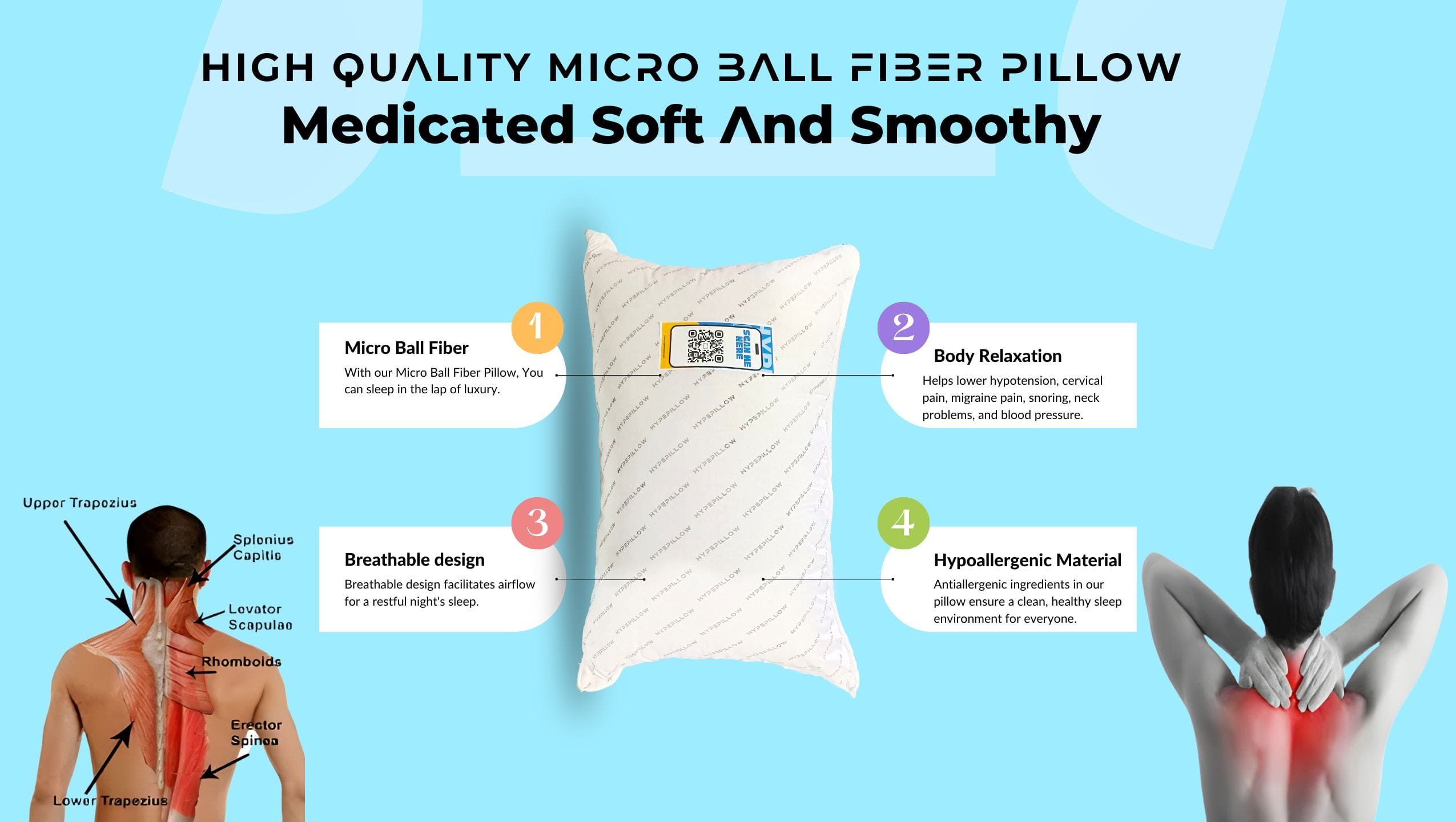 Micro Ball Fiber Pillow Medicated - Hype Pillow